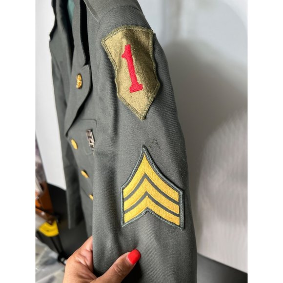 Jackets & Coats | Vintage Us Army Dress Green Jacket Uniform Coat With ...